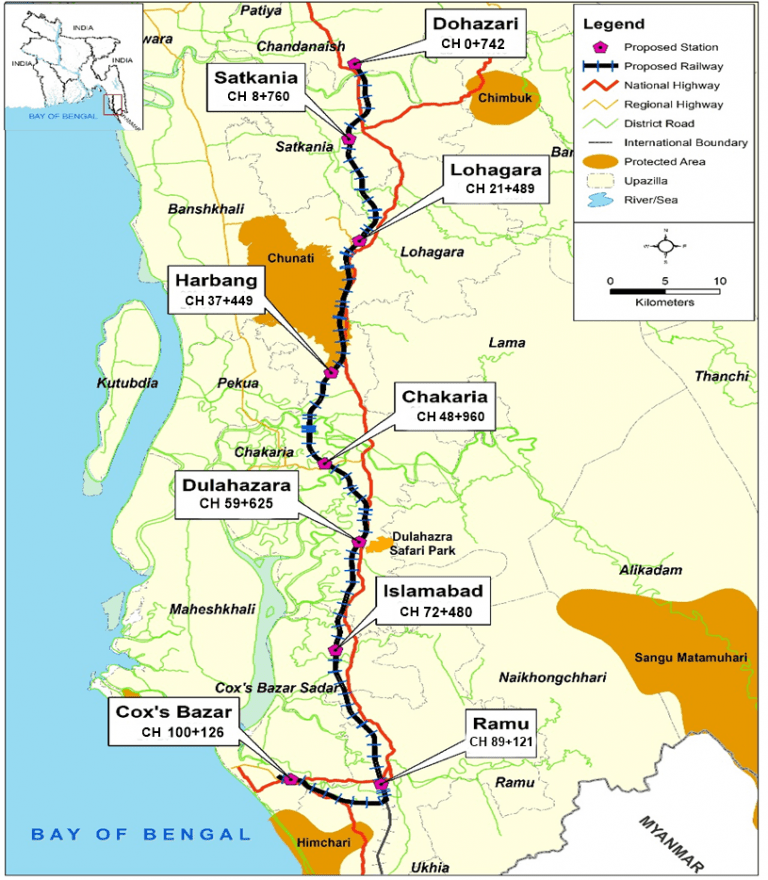 Project Location MAP - Dohazari Cox's Bazar Railway Project | Bangladesh Railway